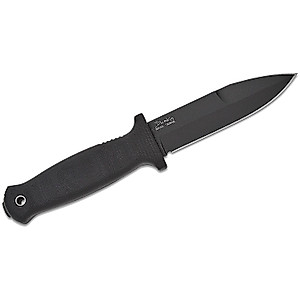 Demko Knives Armiger Fixed Blade with Sheath- Armiger 2 & Armiger 4 - Clip Point Spear Point Tanto Shark Foot Serrated Full Tang (Armiger 4 Spear Point Black)