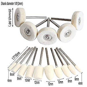 FPPO 21PCS White Flannelette Buffing Wheel Polishing Pad Kit, Fit for Metal Aluminum,Stainless Steel,Chrome,Jewelry,Wood,Plastic,Ceramic,Glass