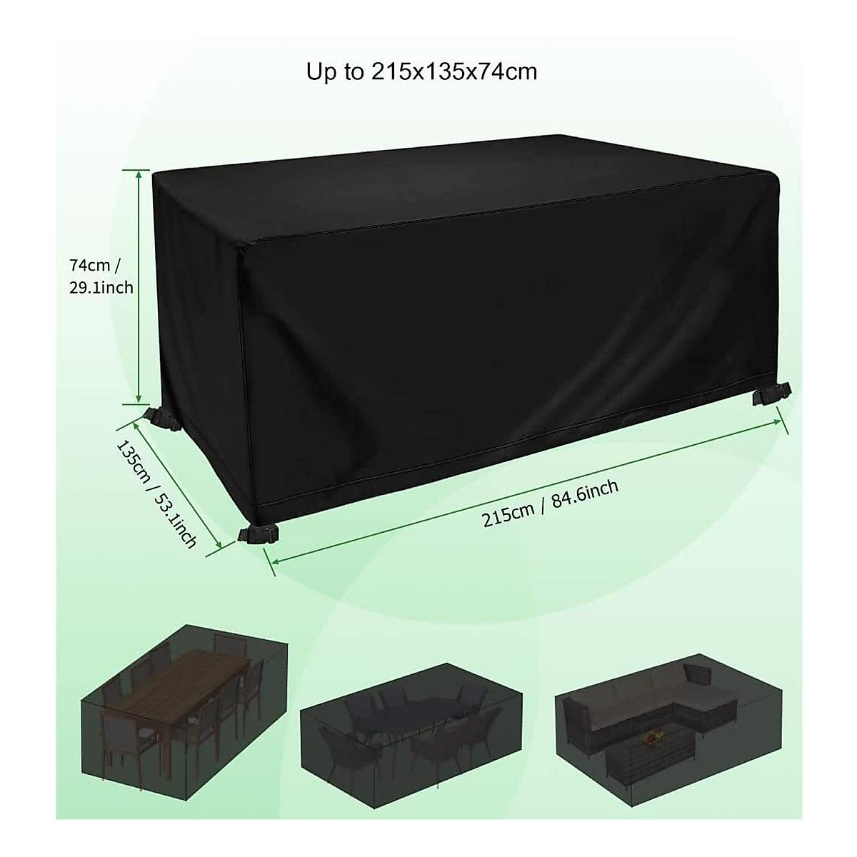 Zhadongli Art Outdoor Furniture Covers 110" Lx75 Wx36 H Outdoor Table Covers Waterproof Rectangle, Heavy Duty 420D Patio Furniture Covers Sectional Sofa Set