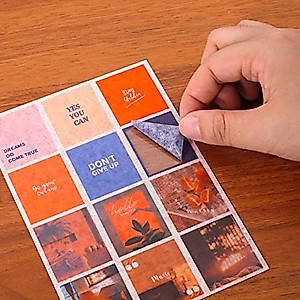 TIANREN Aesthetic Scrapbook kit(348pcs),Junk Journal/Daily Journal Scrapbooking Supplies Stationery,A6 Grid Notebook,DIY journaling Craft Gift for Teen Girls, Boys,Kids,Women..（Sunset