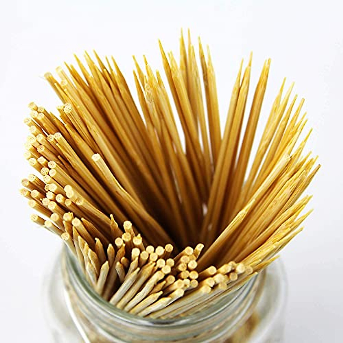 [200 Pack] 8" Bamboo Skewers BBQ Sticks for Shish Kabob, Fondue, Satay, Outdoor Grilling, Marshmallow, Appetizer, Fruit, Corn, Chocolate Fountain, Cocktail