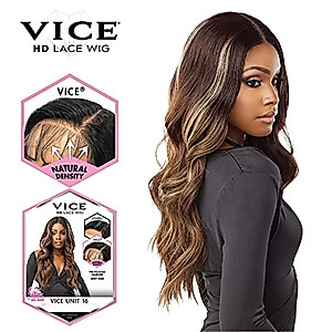 Sensationnel Vice lace front wigs - unit 16 5 inch Deep part synthetic preplucked hairline (1 JETBLACK)