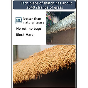 SHAZHU Duck Blind Grass Tiki Straw Roof 47x50cm Artificial Thatch Mexican Tiki Hut Palm Thatch Rolls for Tiki Umbrella Covers Mini Bar Palapa Thatch Roofs(Size:10pcs)