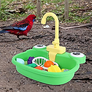 iplusmile 1 Set Grey Multifunctional Brids Automatic Play Pratical Medium Parrots with Supplies Budgie Sink Shower Accessory Toy Accessories Bath Small Toys Cockatiel Parrot Parakeet of