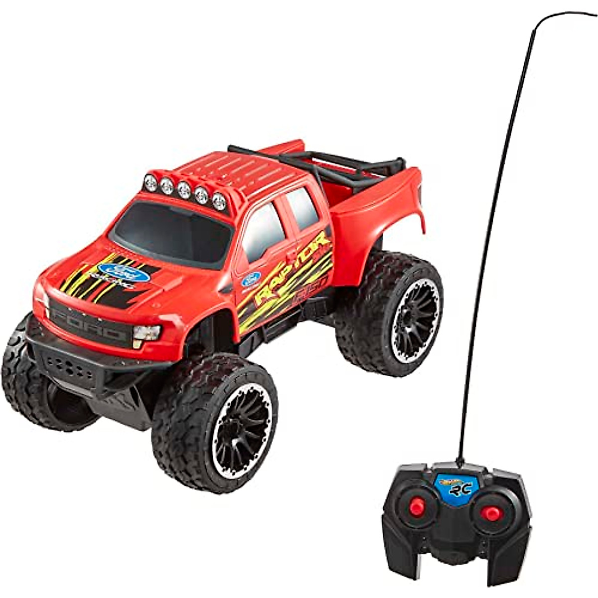 Hot Wheels RC Red Ford F-150, Full-Function Remote-Control Toy Truck, Large Wheels & High-Performance Engine, 2.4 Ghz with Range of 65Ft