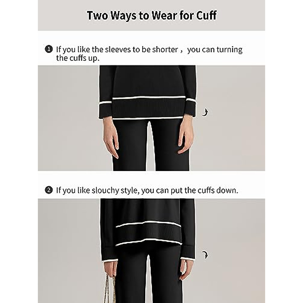 SuperPrity 2 Piece Sweater Sets for Women Winter Wide Leg Pants Knit Outfits Set Comfy Long Sleeve Lounge Wear Sweatsuit Set-L,Dark Green