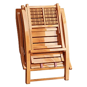 Foldable Recliner,Bamboo Lounge Chair,Foldable Rocking Chair,Garden Deck Chairs for Elderly,Outdoor Rocking Chair,Garden Chair,with Headrest Pillow and Foot Massage Board(Blue Purple)