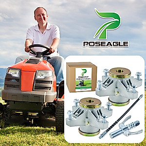 POSEAGLE 2 Pack 918-04426 Spindle Assembly Kit with 748-3065A Deck Spindle Spacer Replaces 618-3129A 618-3129C 918-3129A 918-3129C 618-04426 618-04394 918-04394 618-0677 719-3118A 618-3129 918-3129