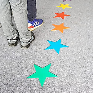 Eco Walker Flat Spot Marker Waterproof Directional Floor Arrow Temporary Direction Sign Anti-Slip Arrow Sign for Floor Carpet Indoor Outdoor Application (Star)