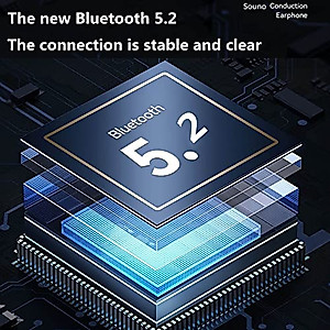 Nsxcdh Bone-Conduction Headphones, Wireless Bluetooth 5.2 Open-Ear Bluetooth Sport Headset Sweat Resistant Stereo Earbuds Earphone, for Sports, Running, Support SD Card