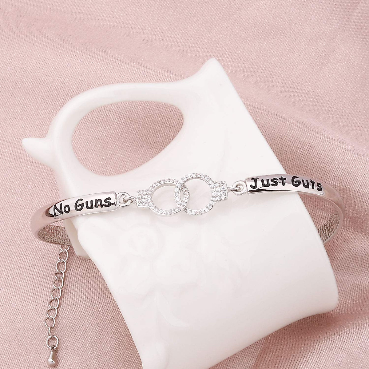 HOLLP Correctional Officer Gifts No Guns Just Guts Keychain Gift for Guard Prison Officer (Bracelet-S)