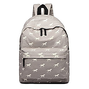 MISS LULU Backpack Horse Print Canvas Backpack Casual Daypack for Girls Boys Teenager