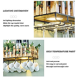 Wall Hanging Rack Hanging Wine Rack, Bar Hanger for Creative Led Lights, Suitable for Home Kitchen Living Room Dining Room Office Bar (Size : 100X25X21CM)