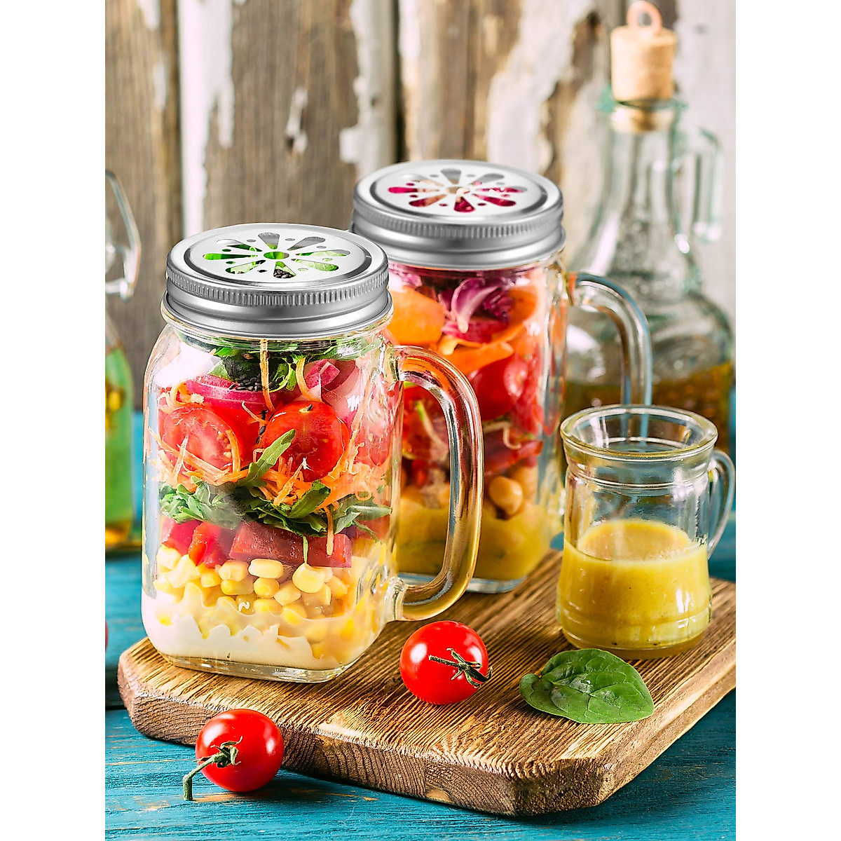 28 Pieces Daisy Jar Lids Regular Mouth Mason Jar Lids Daisy Cut Lids Storage Canning Lids Compatible with Straw Hole For Drinking Daisy Flower Jar Lids
