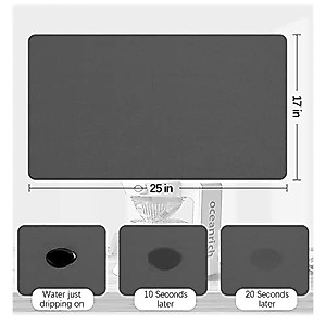 Coffee Mat for Pot Espresso Machine, Large Coffee Maker Mat for Countertops, Coffee Bar Accessories Under Appliance Mats, Golener coffee bar mat, Thick Countertop Protector 25"x17"(Grey)