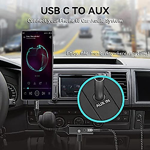 Bphuny USB C to 3.5mm Headphone and Charger Adapter, 2-in-1 USB C to AUX Mic Jack with PD 60W Fast Charging for Stereo, Earphones,Compatible with Samsung Galaxy S22/Note20, Pixel 6, iPad Pro 2021