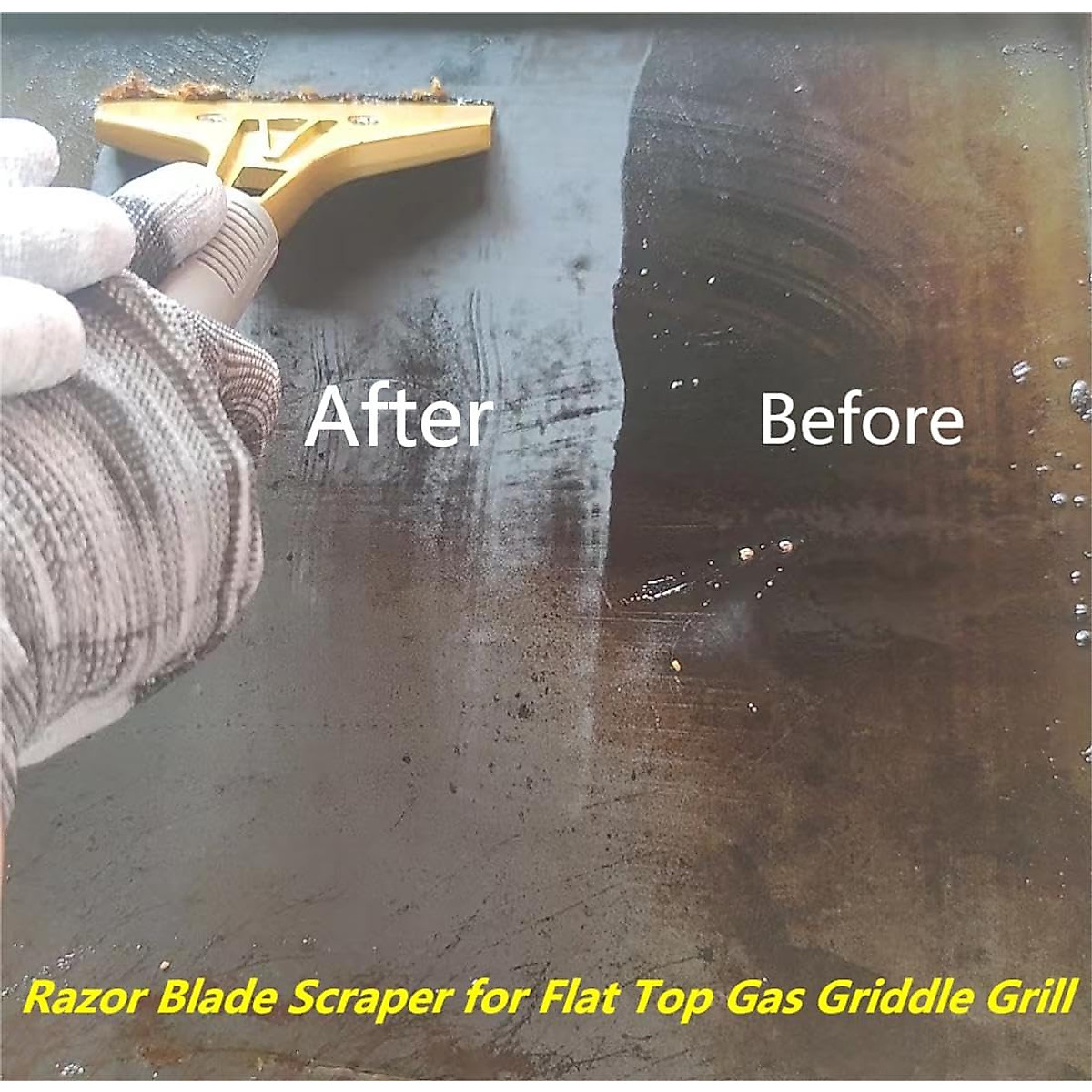 Boter Razor Blade Scraper, Scraper Tool, 4 In Metal Floor Scraper with 20PCS Extra Metal Blades, Long Handle Paint Scraper Ideal for Cleaning Stove Top, Windows, Glass, Tiles, Wall, Labels