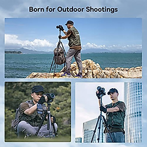 SmallRig 62.2" Carbon Fiber Tripod with Center Column, Travel Lightweight Tripods & Detachable Monopod, 360° Ball Head, Quick Release Plate, Load up to 26.5 lbs/12 kg-4059