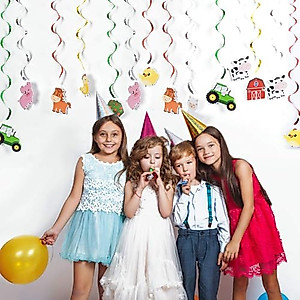 WERNNSAI Farm Animals Hanging Party Decorations - Barnyard Theme Party Supplies Hanging Swirl for Kids Birthday, Baby Shower Decor