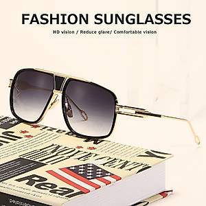 AEVOGUE Sunglasses For Men Goggle Alloy Big Frame Square Metal Punk Style Shield AE0336