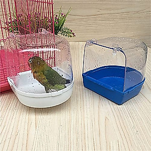 Parrot Bathing Hanging on Cage Birdbath Bird Supplies Plastic Box Cage Accessories for Pet Shower(Yellow)
