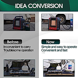 KOMAN Weed torch Propane Burner with 8FT Converter Hose,Fuel by 1LB Propane Gas Cylinder/5-40LB Propane Tank,self ignition,for Roofing,Weeding,Campfire Starting(Output 24000BTU, Propane not included)