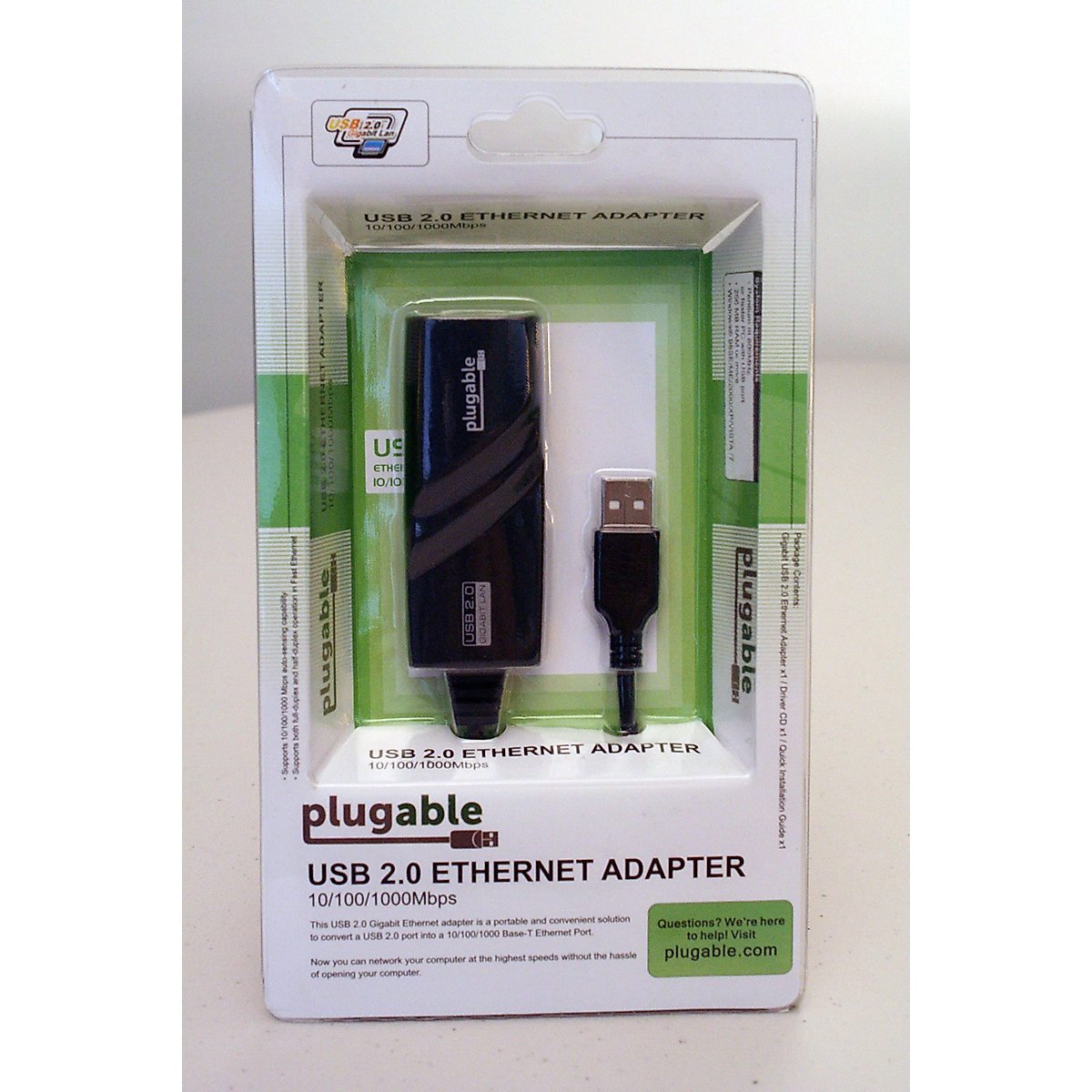 Plugable USB 2.0 to Gigabit Ethernet Adapter, Fast and Reliable Gigabit Connection, Compatible with Windows, Chromebook, Linux