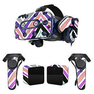MightySkins Skin Compatible with HTC Vive Pro VR Headset - Colorful Chevron | Protective, Durable, and Unique Vinyl Decal wrap Cover | Easy to Apply, Remove, and Change Styles | Made in The USA