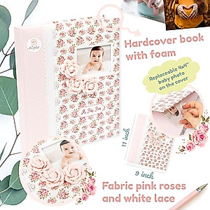 Baby Book Memory – Keepsake Album Baby Girl First 5 Year Events Pregnancy to Age 5 – Pink