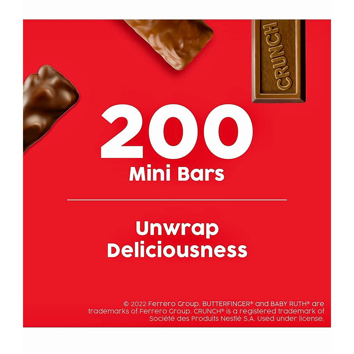 Butterfinger, CRUNCH and Baby Ruth, Mini Size Bars (200 ct) + XALEZ TM Gift Box
