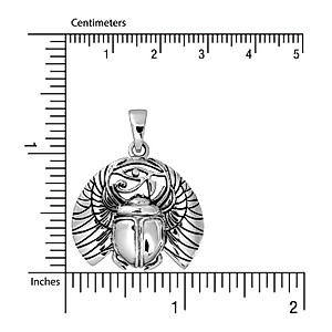 WithLoveSilver 925 Sterling Silver Ancient Egyptian Scarab Eye of Horus Symbol of Protection Pendant