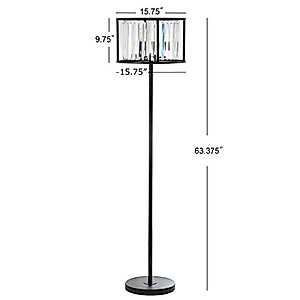 JONATHAN Y JYL9054A Bevin 63" Metal/Crystal LED Floor Lamp, Glam, Contemporary, Modern, Elegant, Office, Living Room, Family Room, Dining Room, Bedroom, Hallway, Foyer, Oil Rubbed Bronze/Crystal