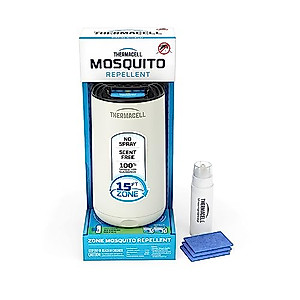 Thermacell Mosquito Repeller Patio Shield; Includes 12-Hour Refill; 15 Foot Zone of Protection; Highly Effective Mosquito Repellent for Patio; Bug Spray Alternative; Scent Free