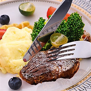OBTIAN Stainless Steel Customized Flatware Set,Engraving Name Knife Forks Spoon,Personalized names will be engraved on your tableware, Customized Birthday Christmas Gift Silver