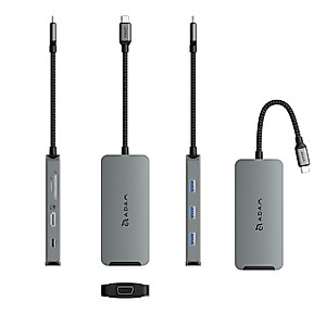 ADAM elements 8-in-1 USB C Hub - 4K USB C to HDMI - 100W USB C PD - SD Card Reader - 3 USB 3.1 Ports - Portable, Durable Aluminum Case