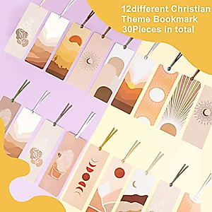 60 Pieces Abstract Boho Bookmarks Minimalist Line Bookmarks Women Minimalist Geometric Sun Double Sided Bookmark Minimalist Landscape Page Markers Book Markers Botanical Plant Bookmarks for Students