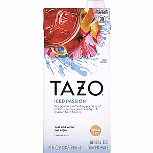 TAZO Iced Passion Herbal Tea Concentrate, Caffeine-Free, Served Iced, 32oz