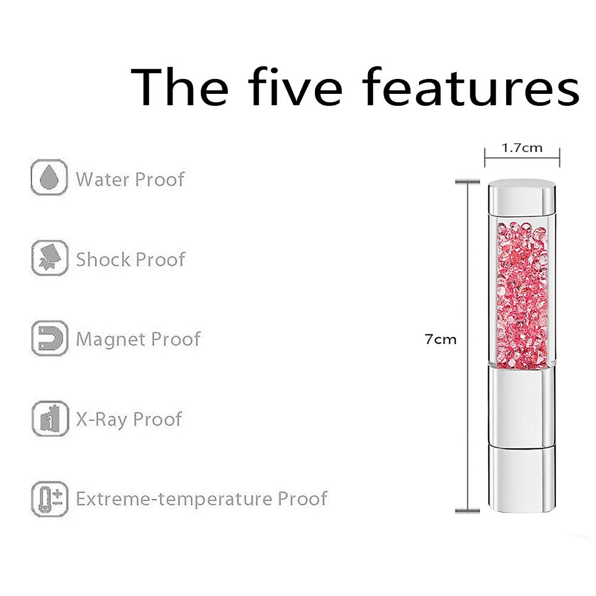 GARRULAX USB Flash Drive, 8GB / 16GB / 32GB USB2.0 USB Memory Stick Date Storage Pendrive Thumb Drives (32GB, Light Pink)