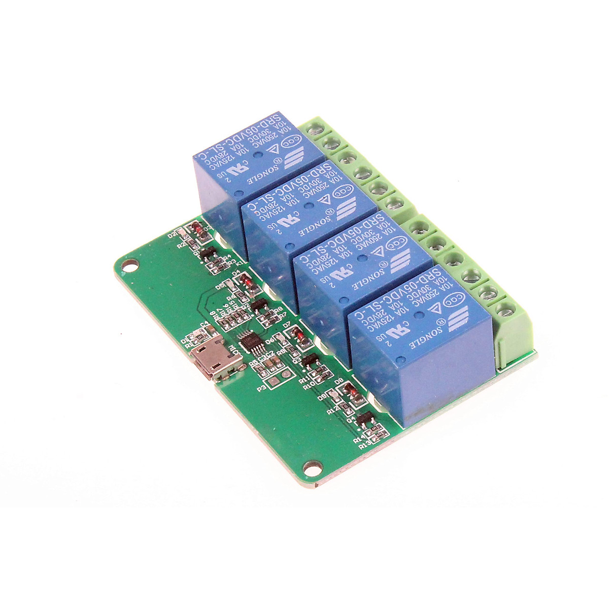 NOYITO HID Drive-free USB Computer Control Switch Relay Module USB Smart Switch Control Plug and Play (4-Channel Micro-USB)