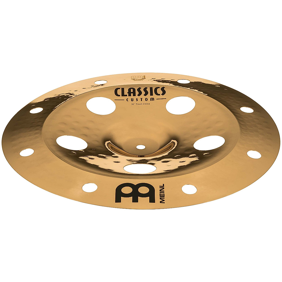 Meinl 16" Trash China Cymbal with Holes - Classics Custom Brilliant - Made In Germany, 2-YEAR WARRANTY (CC16TRCH-B)