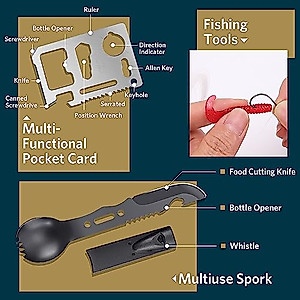 ABPIR Survival Kits, Gifts for Christmas Men Dad Husband Him, 13 in 1 Survival Gear and Equipment Tactical Tools for Camping Hiking Hunting Outdoor Adventure, Cool Birthday Idea