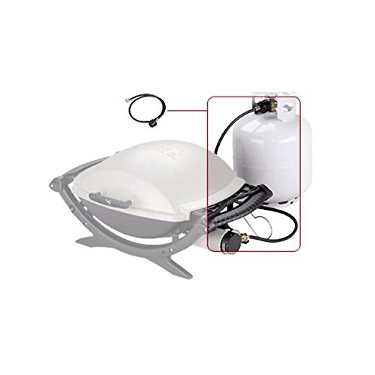 Hiland GA09 Propane Tank Adapter Hose 10 Ft, w/Adapters, Black, One Size Fits All, Black