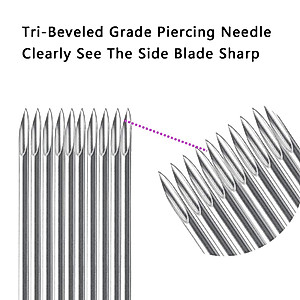 Piercing Kit,Urknall 35pcs Nose Piercing Kit 14G Piercing Needles with Piercing Clamps Stainless Steel Nose studs Nose ring for Nose Piercing Supplies