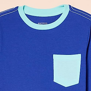 Amazon Essentials Boys' Long-Sleeve T-Shirts, Pack of 5, Black/Blue/Yellow, Large