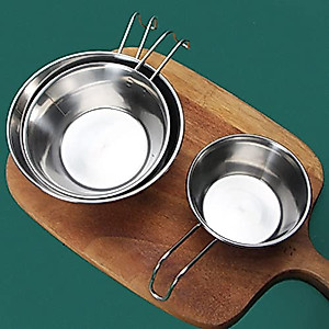 Stainless Steel Shot Cups Glass: Drinking Vessel Metal Shooters with Foldable Handle 3Pcs Portable Outdoor Wine Cup Coffee Cup with Leather Case for Whiskey Tequila Liquor Barware