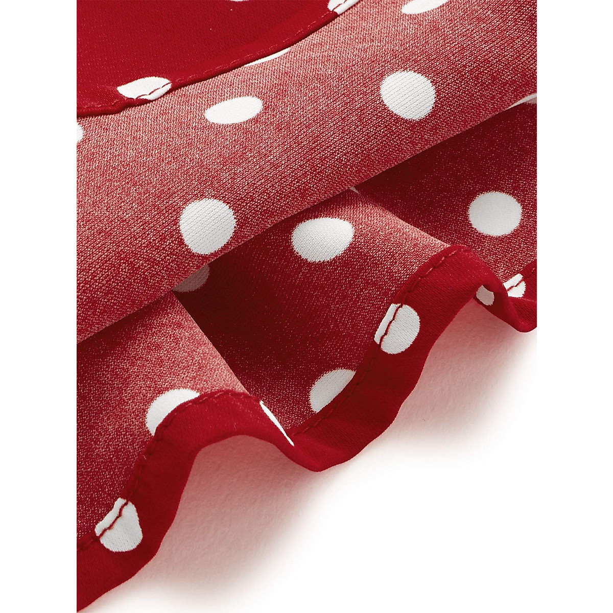 Milumia Women's Elegant Polka Dots Print Cap Sleeve Keyhole Back Work Blouse Top Red Medium