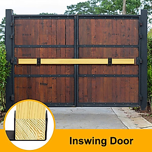 Adjustable Door Barricade Brackets (2pcs)-Drop Open Bar Holder for Security Door Reinforcement Steel U Bracket for outswing and inswing Doors or Gates