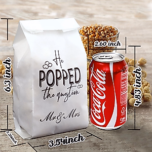 ANTING He Popped the Question Popcorn Bags Engagement Party Favors Popcorn Bags Wedding Bridal Shower Engaged Goody Snack Treat Bags Grease Resistant