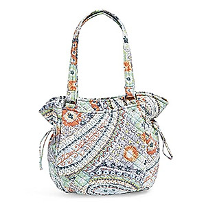 Vera Bradley Women's Cotton Glenna Satchel Purse, Citrus Paisley - Recycled Cotton, One Size