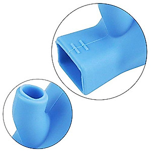 HO BEAR 2Pcs Silicone Faucet Extender Food-Grade Water Spout Cover Tooth Brushing Gargle Hand Washing Extender for Home Bathroom Kitchen Sink 2 Blue, 7x2.5cm